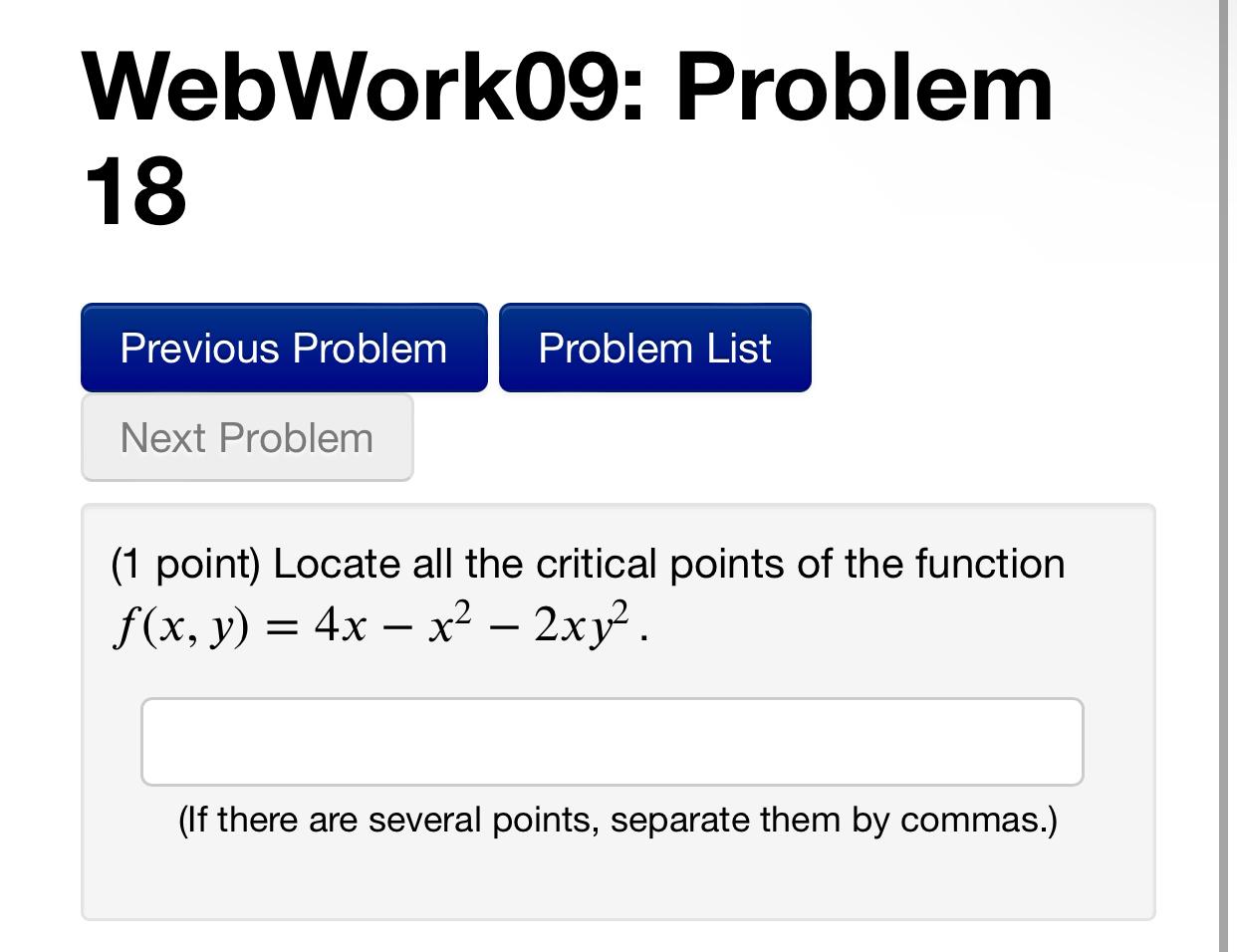 Solved WebWork09: Problem 18 (1 point) Locate all the | Chegg.com