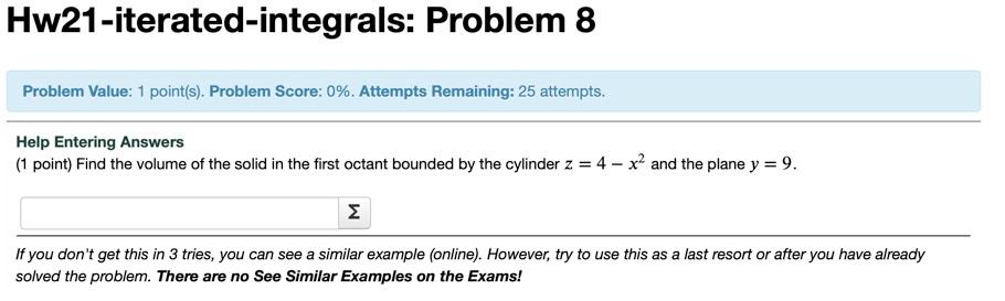 Solved Hw21-iterated-integrals: Problem 8 Problem Value: 1 | Chegg.com