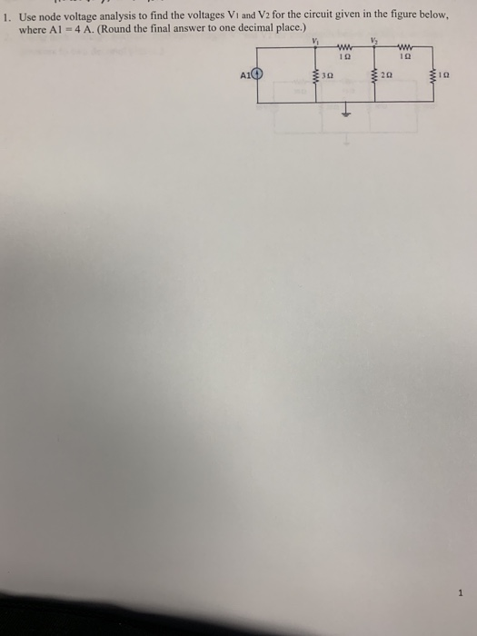 Solved Use node voltage analysis to find the voltages Vi and | Chegg.com