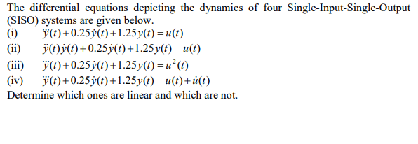Solved The differential equations depicting the dynamics of | Chegg.com
