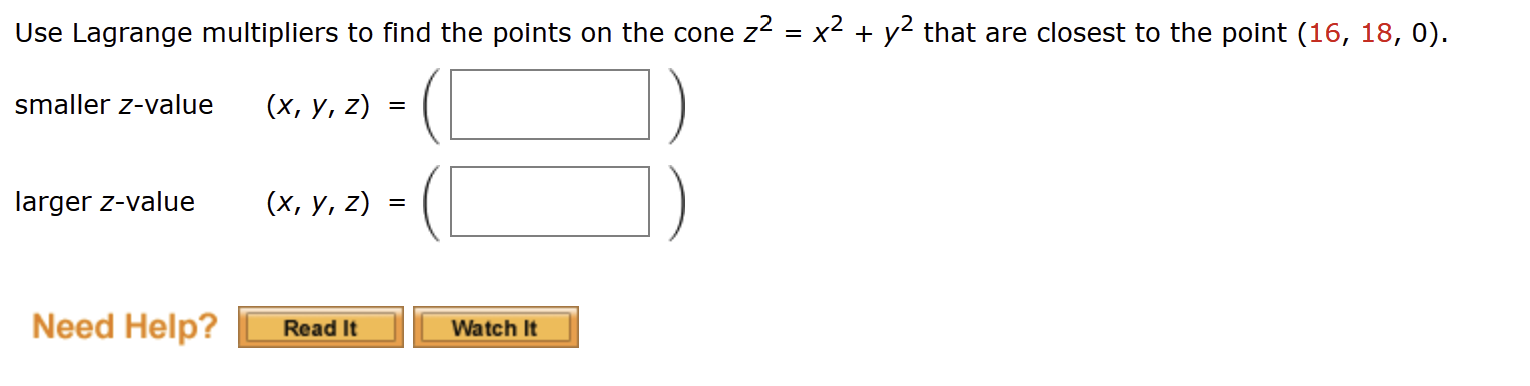 Solved Use Lagrange multipliers to find the points on the | Chegg.com