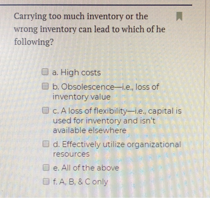 Solved Which of the following is a good reason to carry | Chegg.com