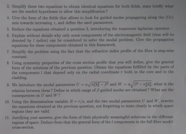 Solved We will study the guided modes of a step-index | Chegg.com