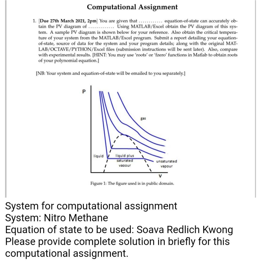 WE NEED TO USE SOAVA REDLICH KWONG equation of state | Chegg.com