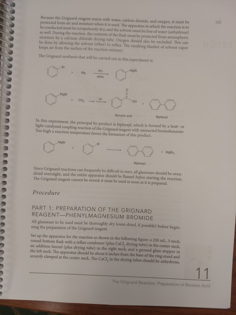 Solved The Grignard Reaction: Preparation of Benzoic Acid | Chegg.com