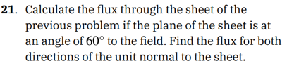 calculate the flux through the sheet of the previous | Chegg.com