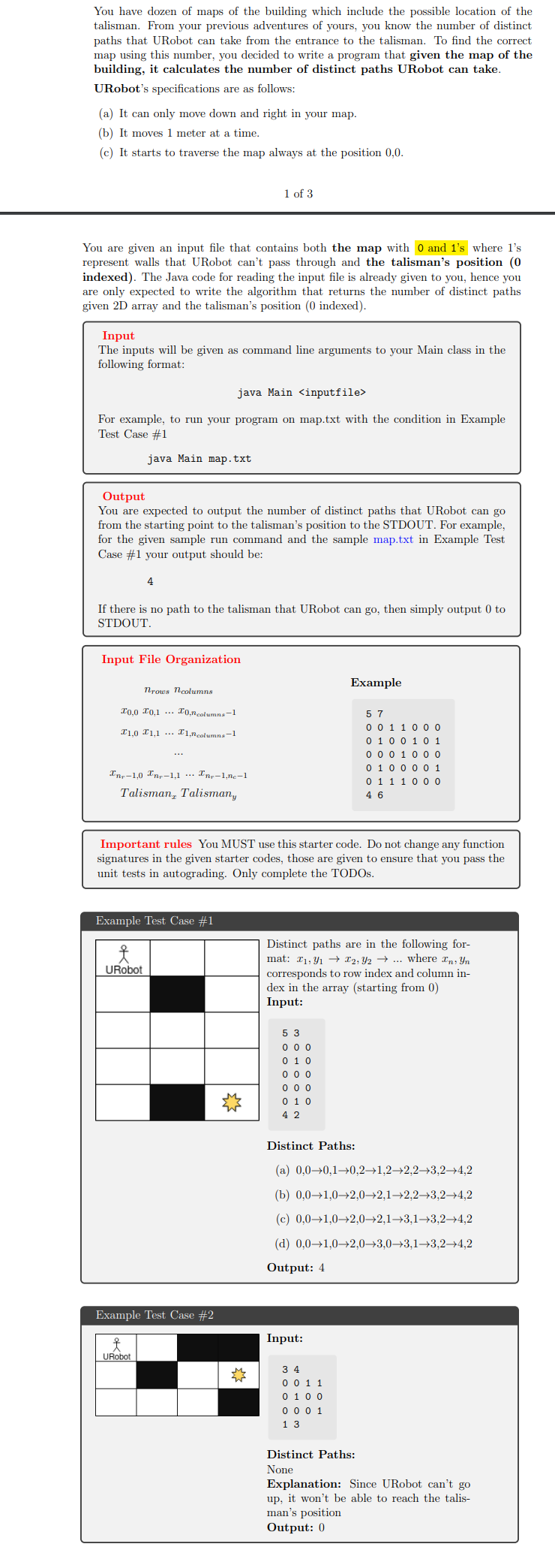 map.txt: 5 3 0 0 0 0 1 0 0 0 0 0 0 0 0 1 0 4 | Chegg.com