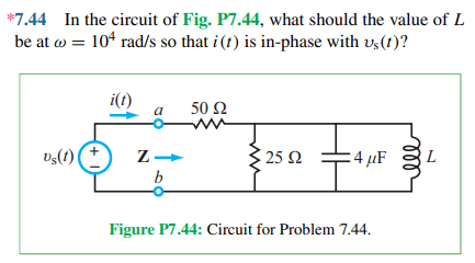 Solved *7.44 ﻿In the circuit of Fig. P7.44, ﻿what should the | Chegg.com