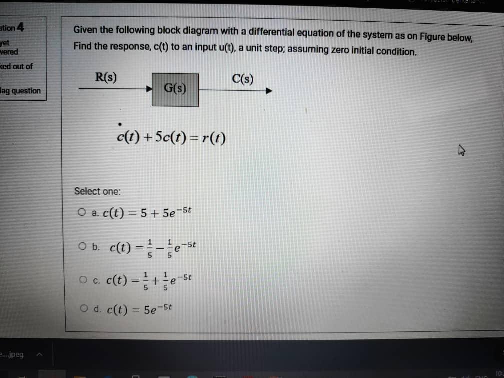 Solved stion 4 Given the following block diagram with a | Chegg.com