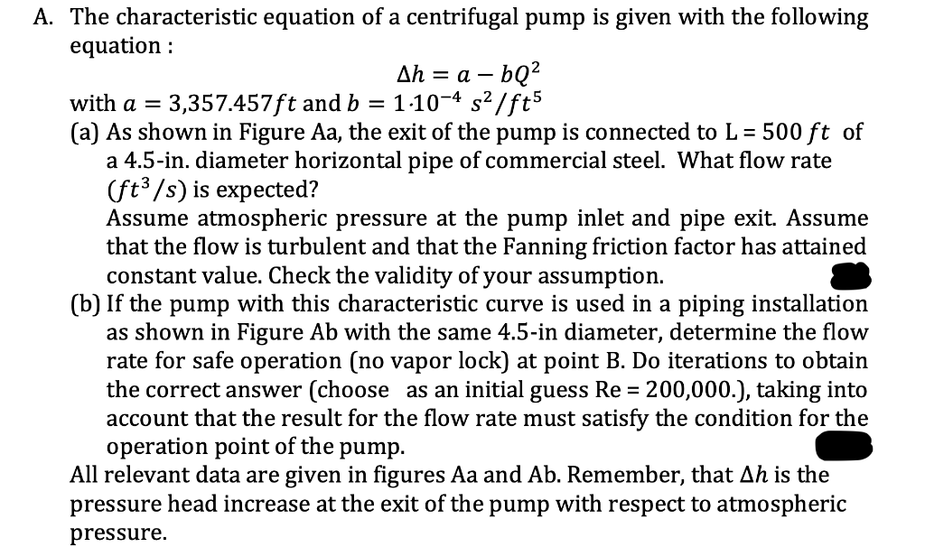 A. The characteristic equation of a centrifugal pump | Chegg.com