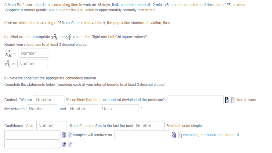 Solved A Math Professor records his commuting time to work | Chegg.com