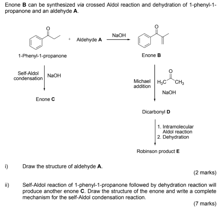 Solved Enone B can be synthesized via crossed Aldol reaction | Chegg.com