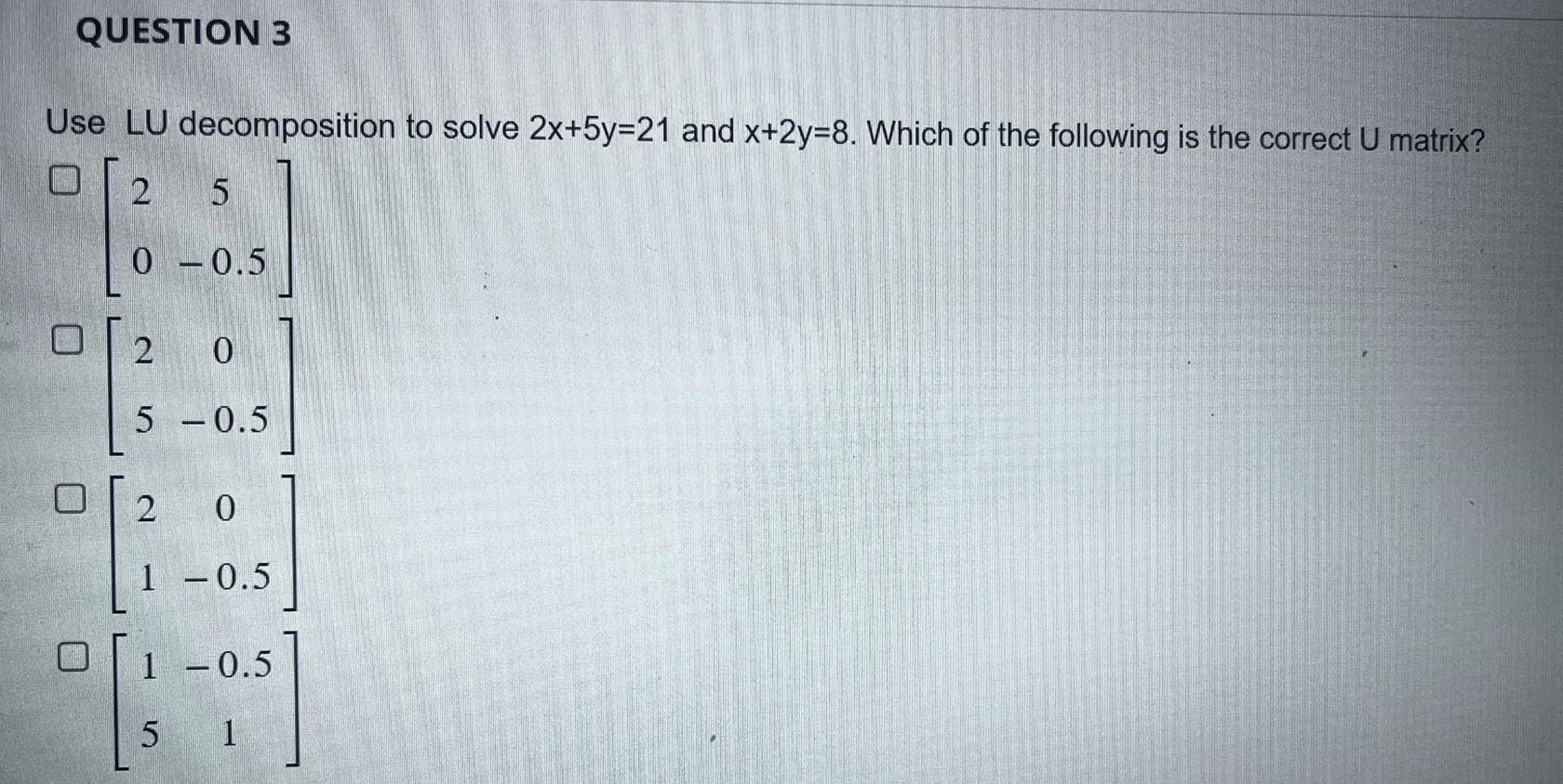 Solved I want to transform a vector using two matrices A and | Chegg.com