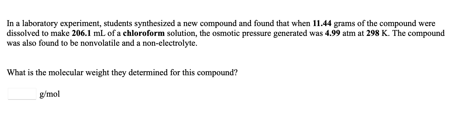 Solved In a laboratory experiment, students synthesized a | Chegg.com