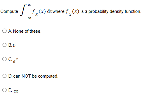 Solved Compute \\( \\int_{-\\infty}^{\\infty} f_{X}(x) | Chegg.com