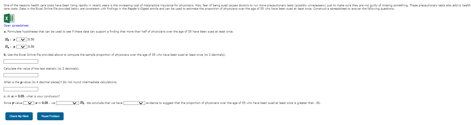 Solved Open spreadsheet a. Formulate hypotheses that can be | Chegg.com
