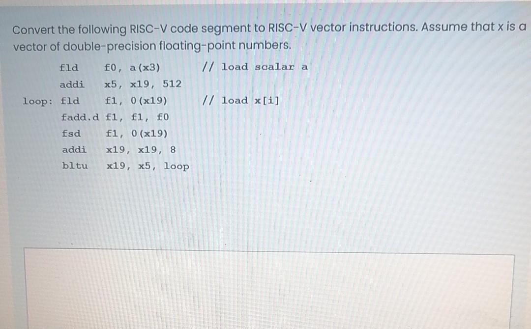 Solved fld Convert the following RISC-V code segment to | Chegg.com