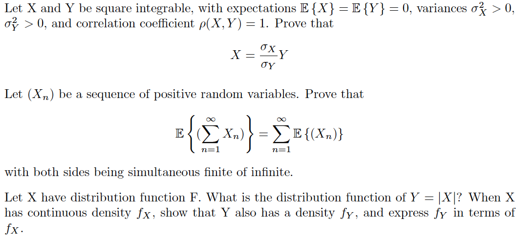 Solved Let X and Y be square integrable, with expectations | Chegg.com