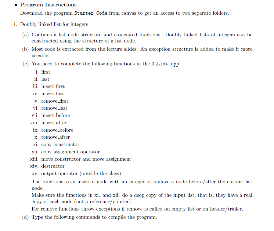 Program Instructions Download the program Starter | Chegg.com
