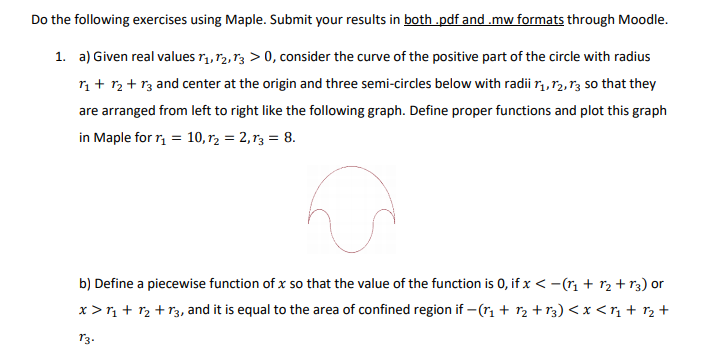 Do The Following Exercises Using Maple Submit Your 