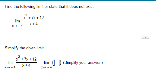 Solved Find the following limit or state that it does not | Chegg.com