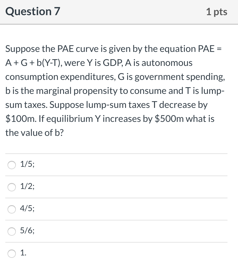 Solved Question 7 1 pts Suppose the PAE curve is given by | Chegg.com