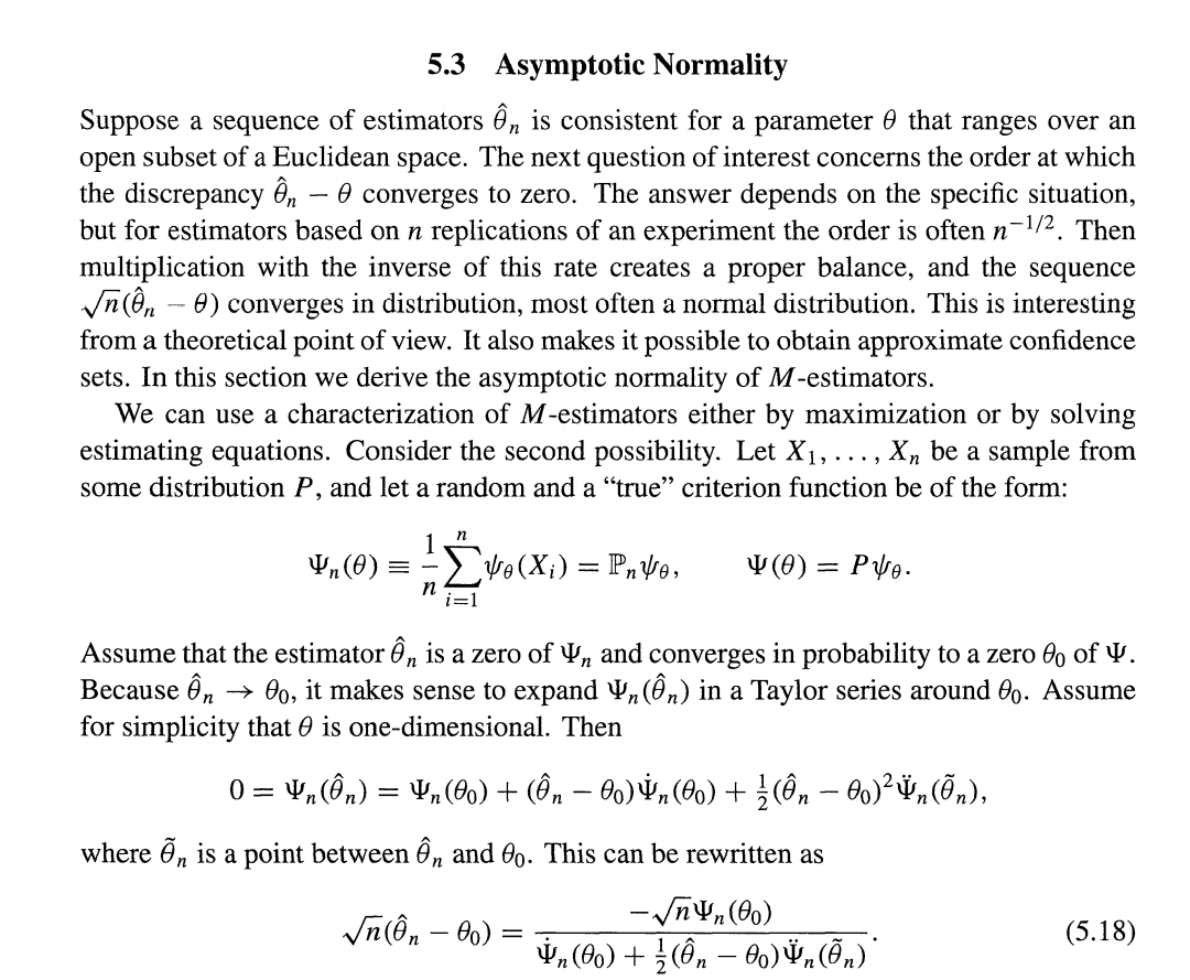 n 5.3 Asymptotic Normality Suppose a sequence of | Chegg.com