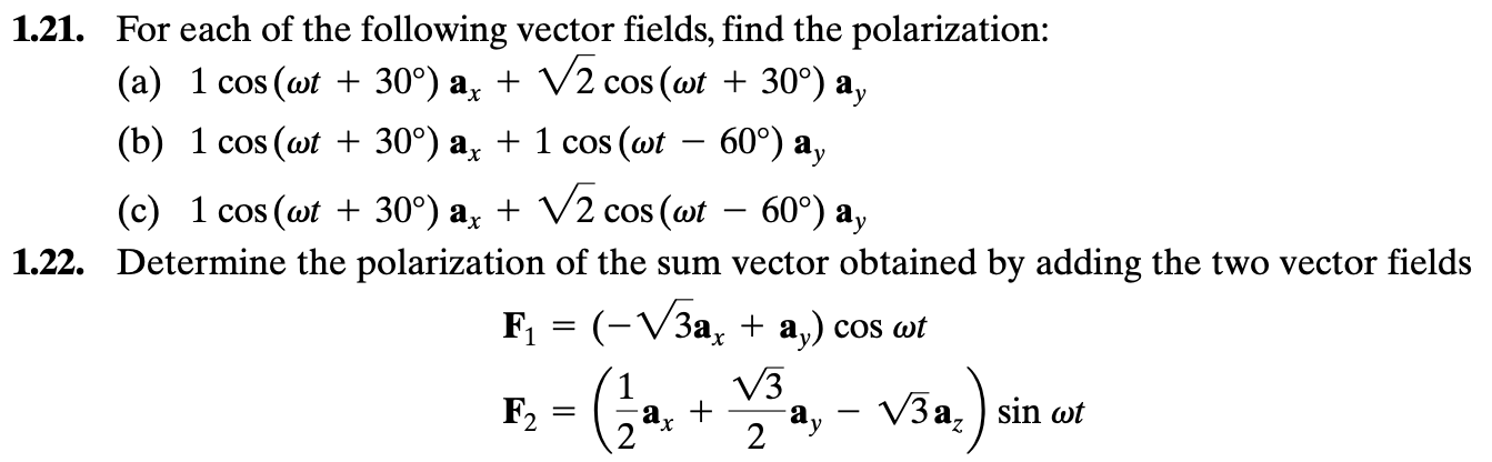 Solved 1.21. For each of the following vector fields, find | Chegg.com