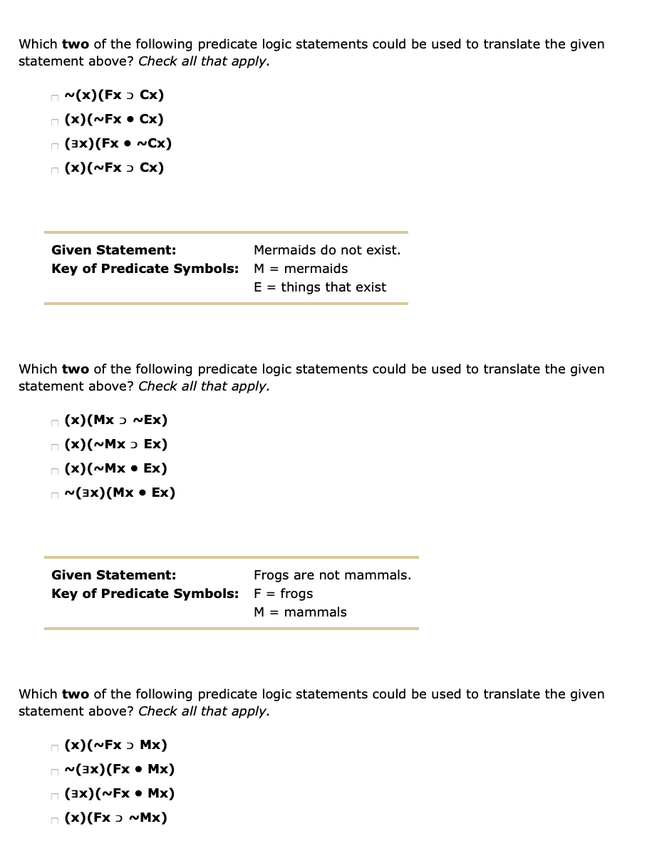 Solved 4. Equivalence Between Particular Statements and | Chegg.com