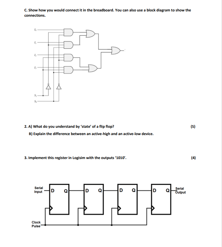 Solved C. Show how you would connect it in the breadboard. | Chegg.com
