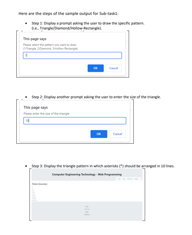 Solved Task 5 Create a web page named 'Pattern.html' that | Chegg.com