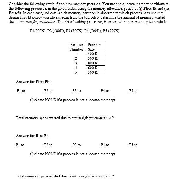 Solved Consider the following static, fixed-size memory | Chegg.com