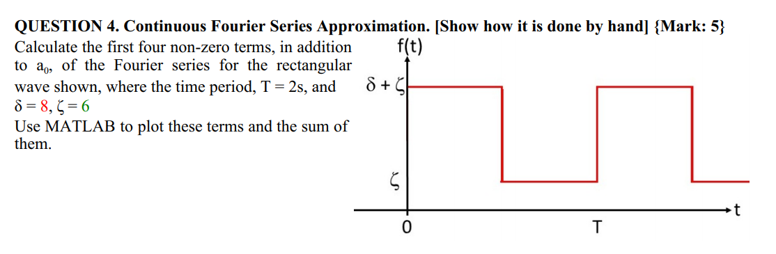 QUESTION 4. Continuous Fourier Series Approximation. | Chegg.com