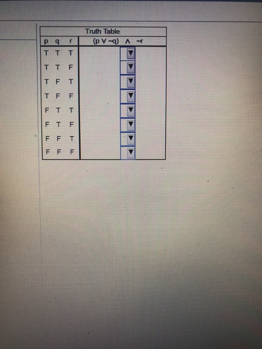 Solved Truth Table T T F TF T F T T F T F F F T | Chegg.com
