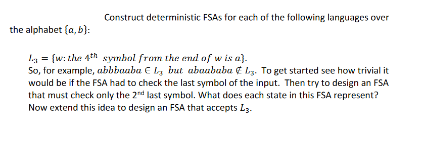 Solved Construct deterministic FSAs for each of the | Chegg.com