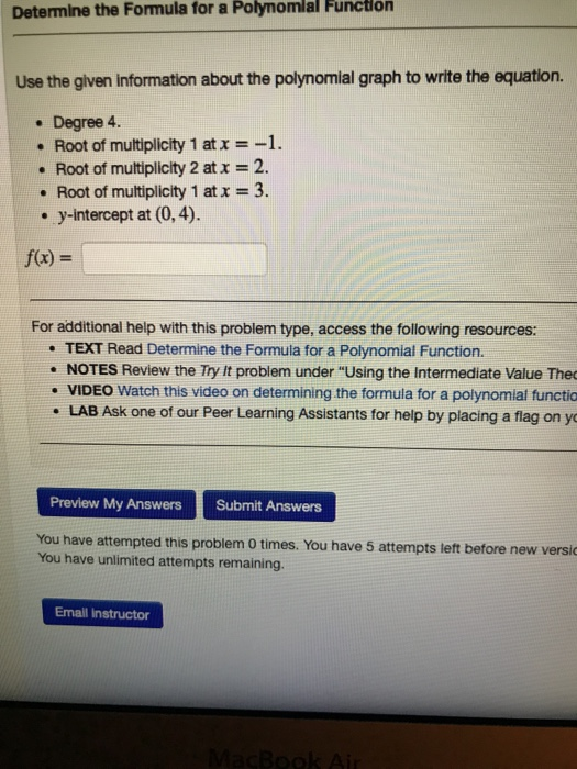 Solved Use the graphs to write the formula for a polynomial | Chegg.com