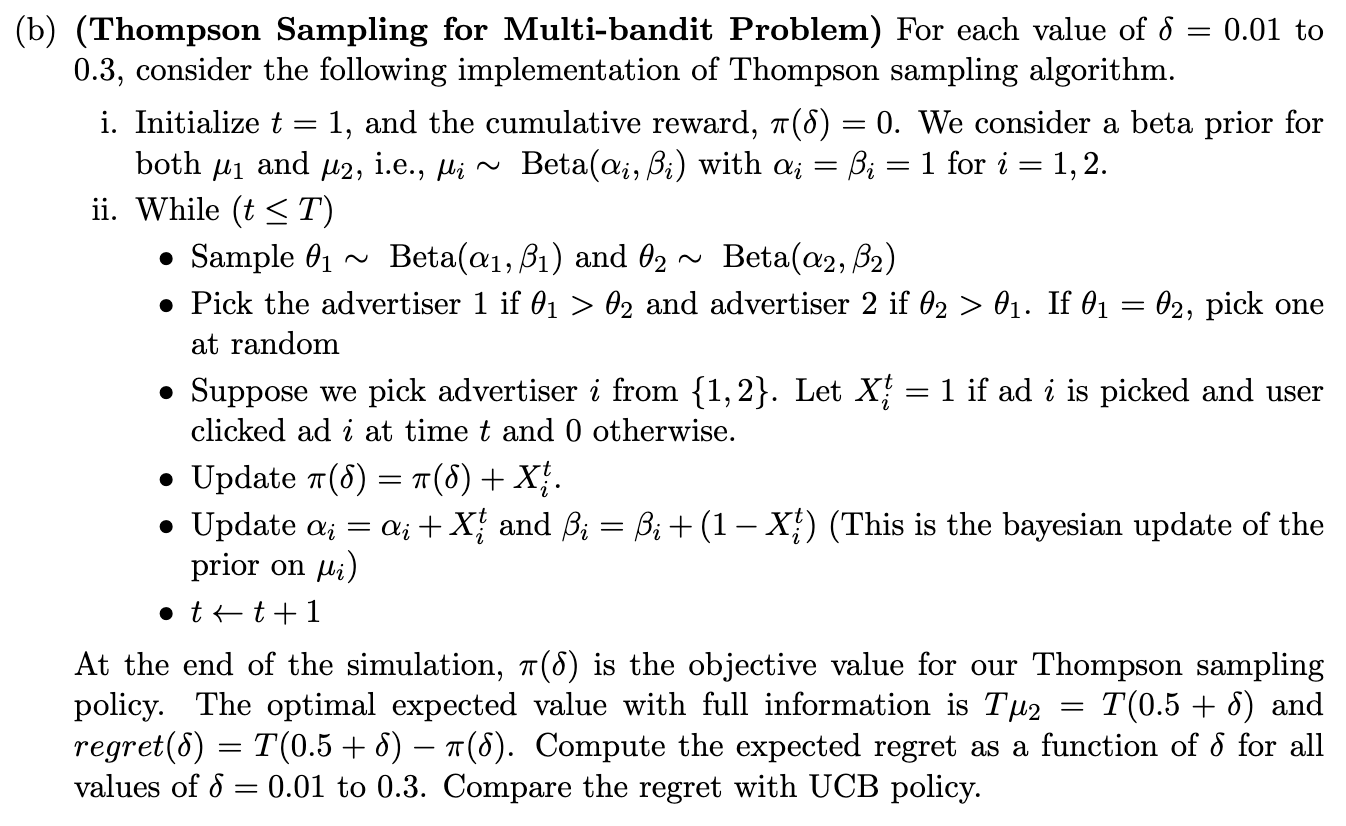 Solved Consider a multi-bandit problem with 2 arms with | Chegg.com