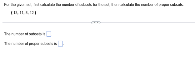 Solved For the given set, first calculate the number of | Chegg.com