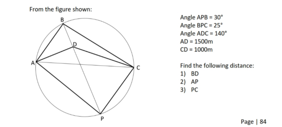 Solved From the figure shown: B Angle APB = 30° Angle BPC = | Chegg.com