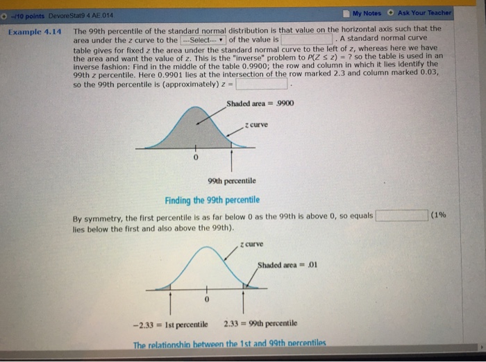 Solved -10 points DevoreStat9 4 AE.014 My Notes Ask Your | Chegg.com