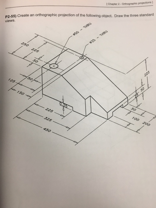 Solved I Chapter 2-Orthographic projections ) P2-55) Create | Chegg.com