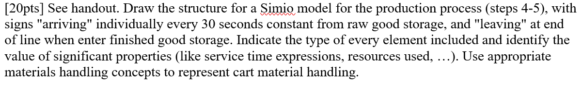 [20pts] See handout. Draw the structure for a Simio | Chegg.com