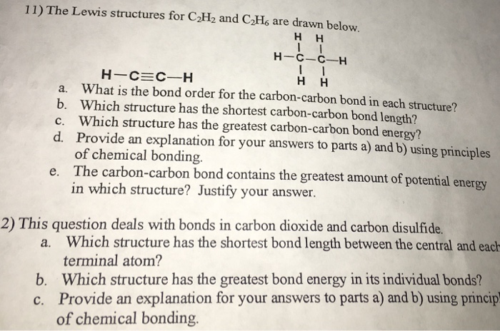Solved The Lewis structures for C_2H_2 and C_2H_6 are drawn | Chegg.com