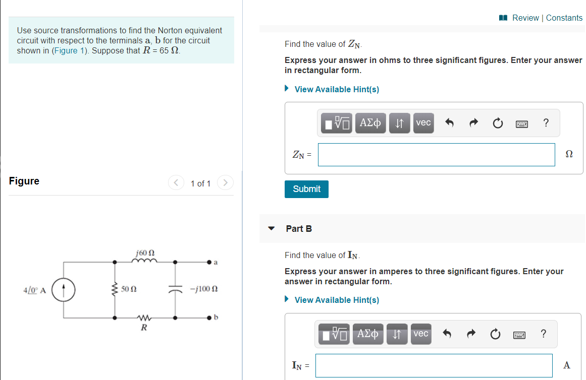 Solved 1 Review | Constants Use source transformations to | Chegg.com