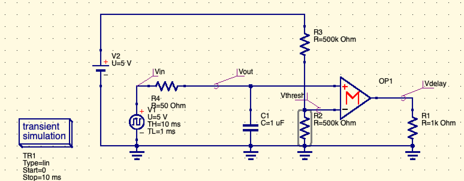Solved Tune the threshold circuit so you can get a delayed | Chegg.com