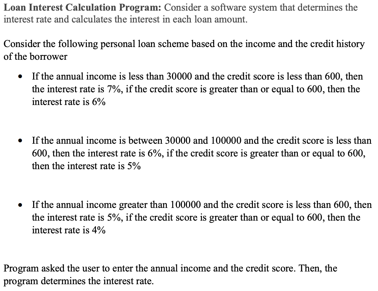 Solved Loan Interest Calculation Program Consider A 