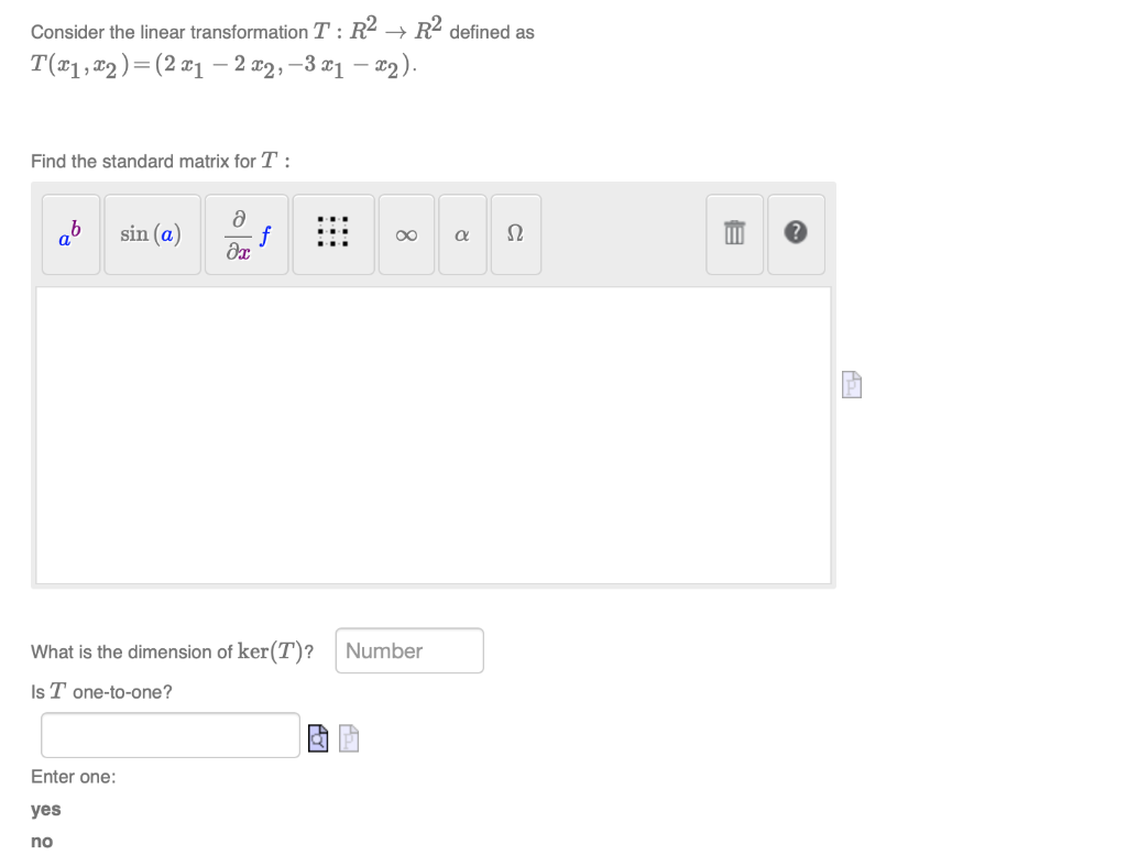 Solved Consider the linear transformation T: R2 + R2 defined | Chegg.com