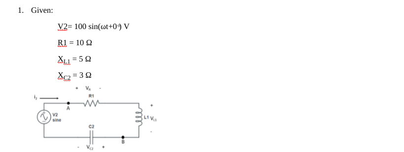 Solved 1. Covert XL1 from Ohms to Henry 2. Convert XC2 from | Chegg.com