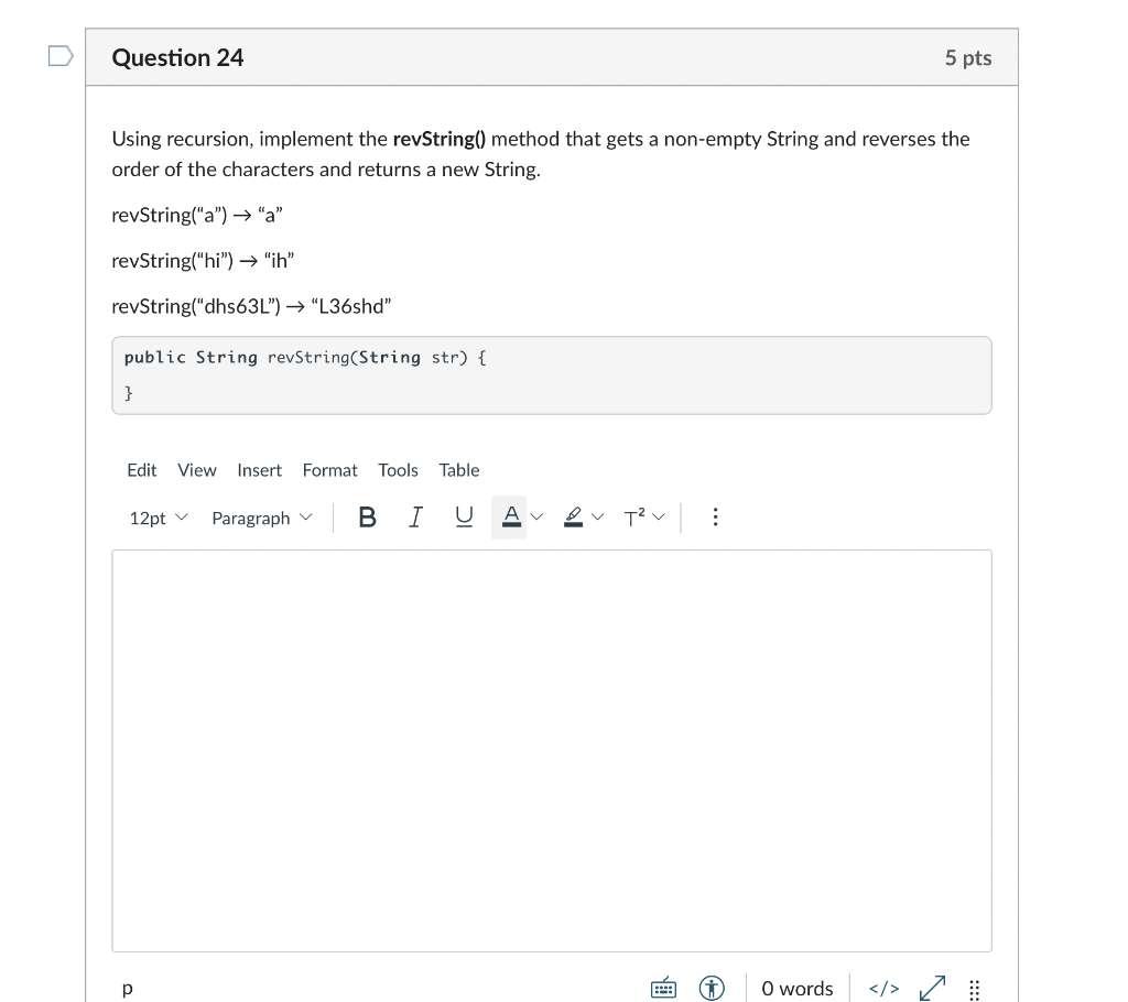 Solved p O words U Question 25 5 pts We have an ArrayList | Chegg.com