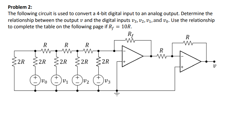 Solved Problem 2: The following circuit is used to convert a | Chegg.com